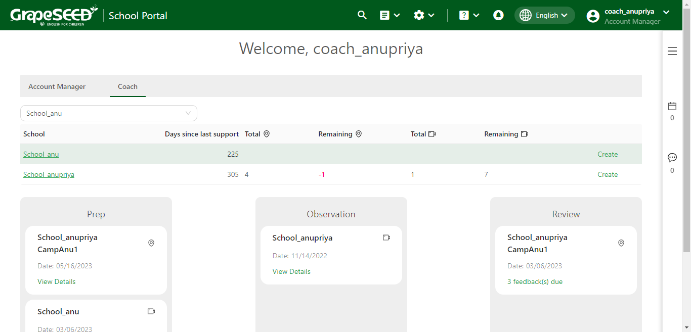 Coach User Guide - GrapeSEED Portals Documentation